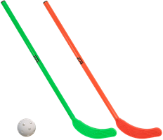 MDsport - Unihockeystick - Kort - Set - 2 sticks + 1 bal - Groen / Rood ...